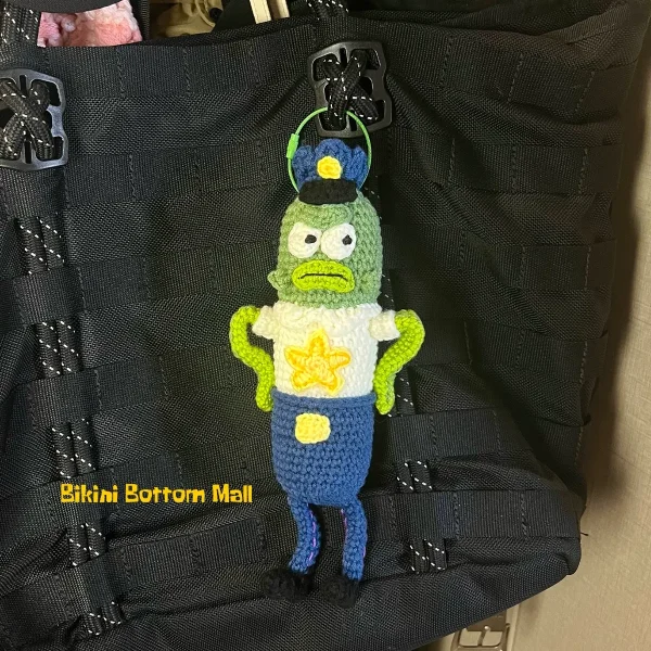 SpongeBob Police Officer Crochet Plushie | Bag Charm